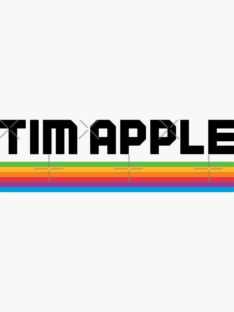 "Tim Apple Rainbow Lines " Sticker by udahvektorinaja | Redbubble