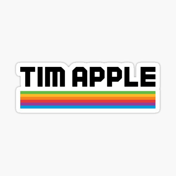 "Tim Apple Rainbow Lines " Sticker by udahvektorinaja | Redbubble