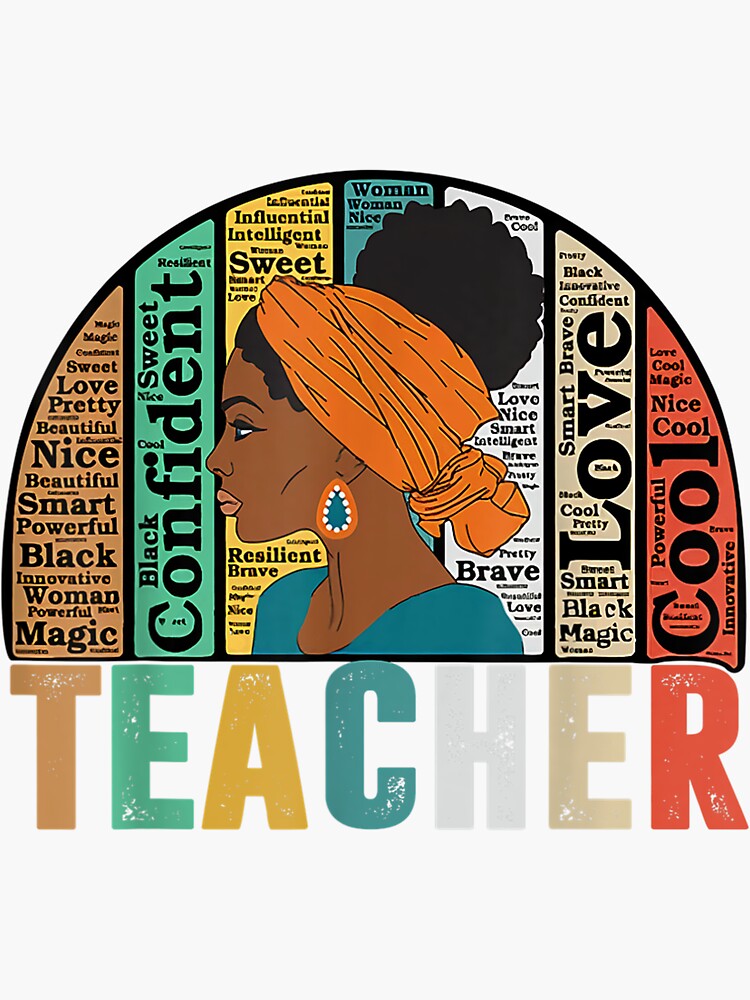 "Black Woman Teacher Afro Black History Month Vintage" Sticker for Sale by spencerdencoo | Redbubble
