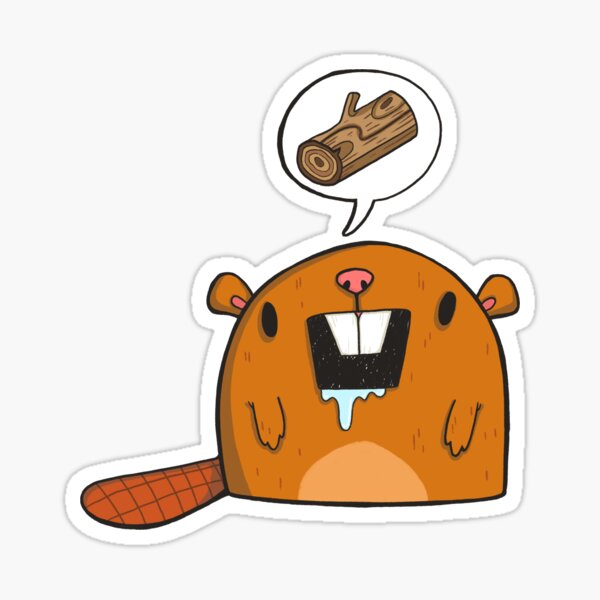 "Hungry Beaver" Sticker by CultHeroClub | Redbubble