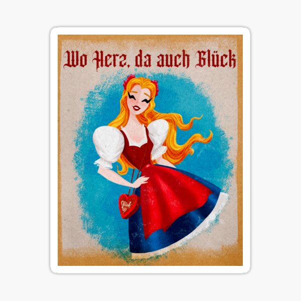"Retro vintage German girl" Sticker by AlexAlexievaa | Redbubble