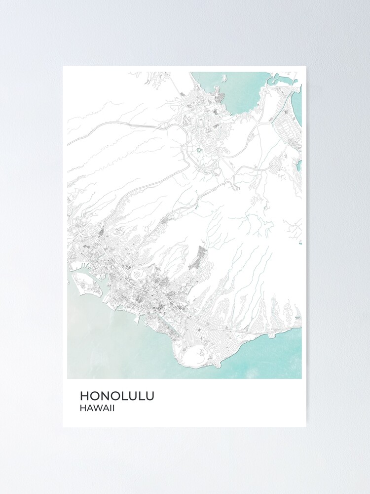 "City map Honolulu, Hawaii" Poster for Sale by barle | Redbubble