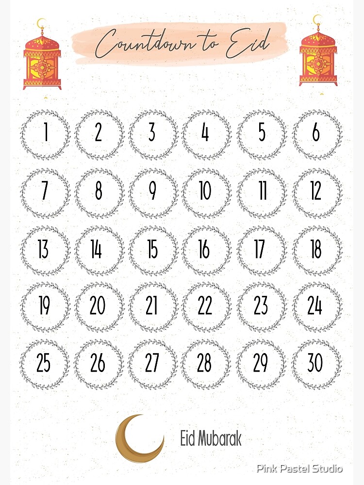 "Countdown to Eid | Ramadan Tracker | Ramadhan Mubarak Duas" Poster for ...