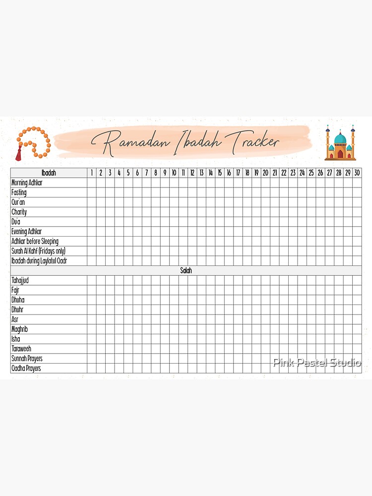 "Ramadan Ibadah Tracker | Ramadhan Mubarak Duas" Sticker by thealimir ...