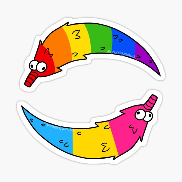 "Worm on a string pan pride" Sticker by Crunchysalad | Redbubble