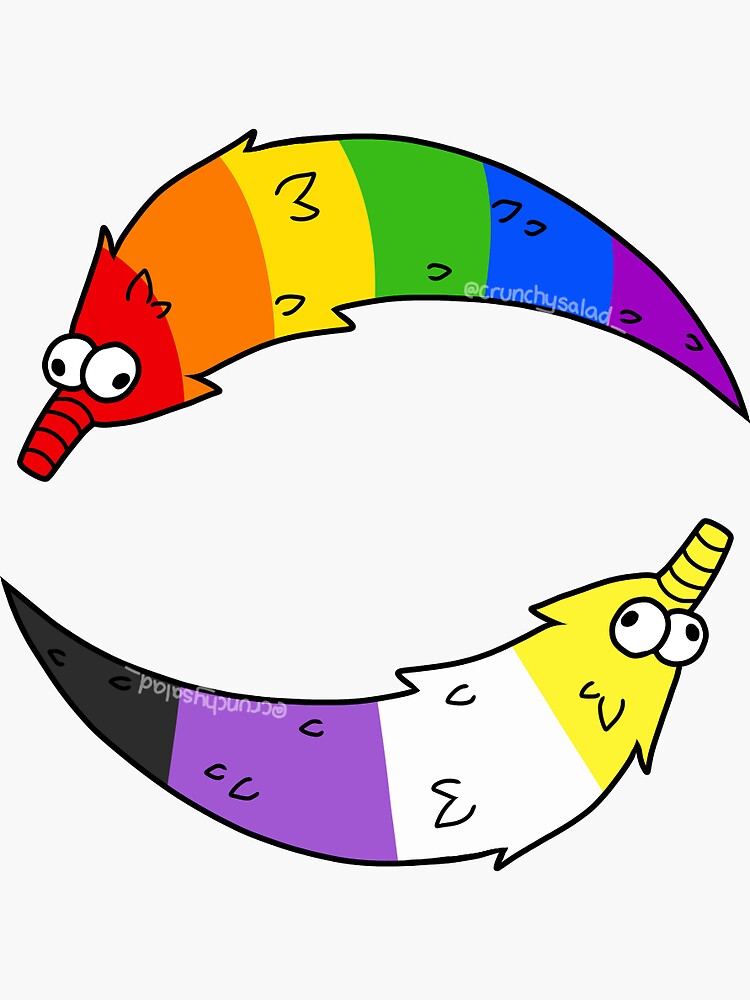 "Worm on a string enby/non-binary pride" Sticker for Sale by ...