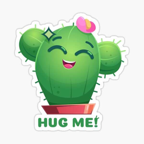 "Kawaii funny laughing cactus. Hug me!" Sticker for Sale by Vector ...