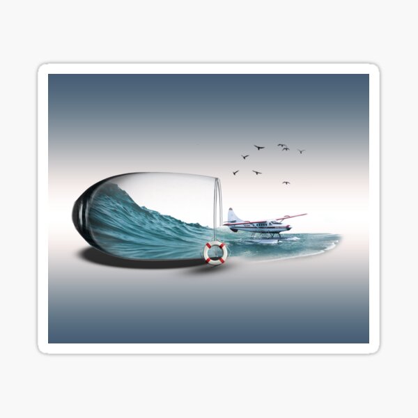 "seaplane illustration" Sticker for Sale by CourlaJr | Redbubble