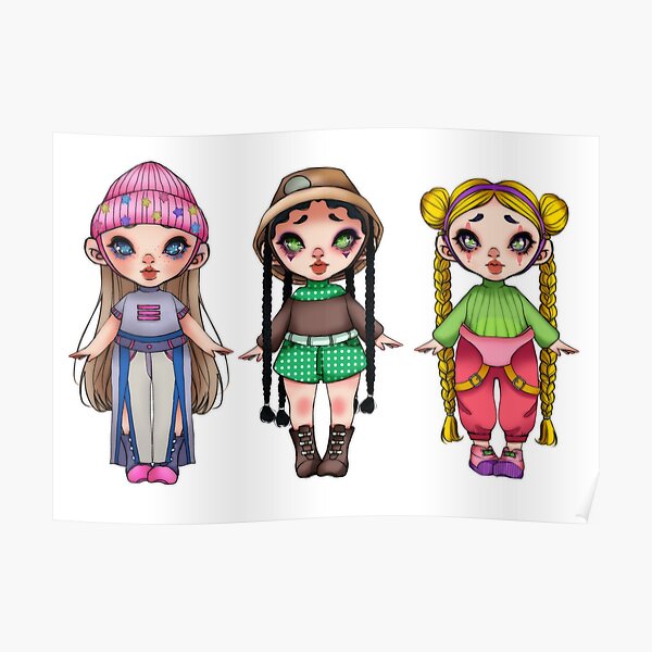"3 cute doll " Poster for Sale by ima5157 | Redbubble