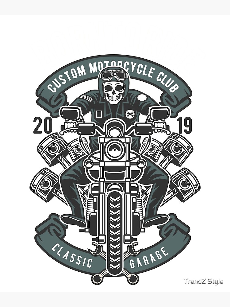 "Custom motorcycle club" Poster for Sale by ricksimpson | Redbubble