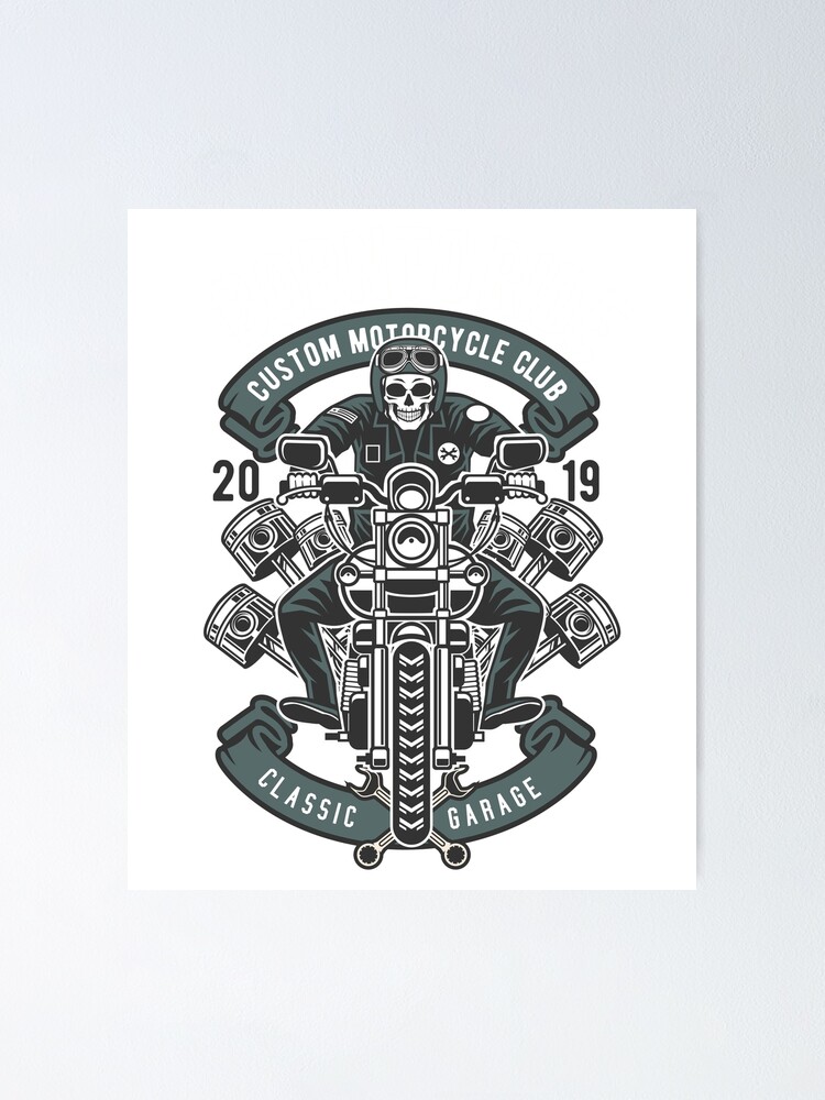 "Custom motorcycle club" Poster for Sale by ricksimpson | Redbubble