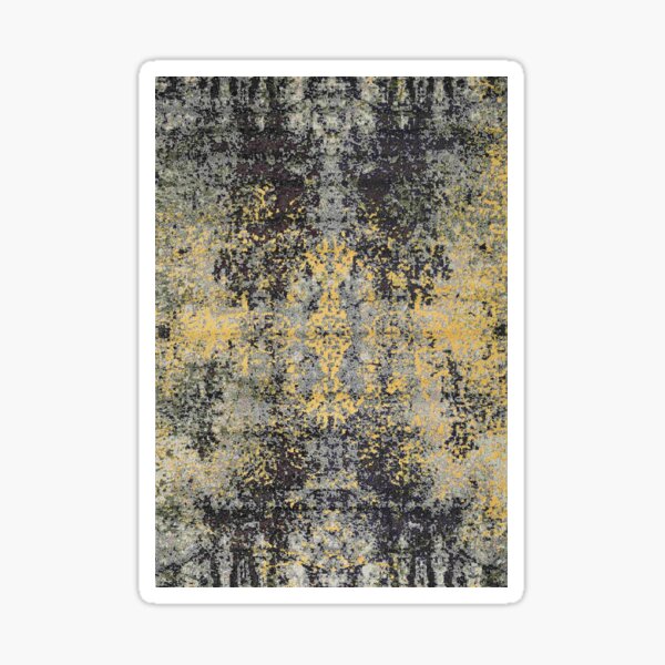 "oriental worn rug - black and yellow" Sticker for Sale by ghjura ...
