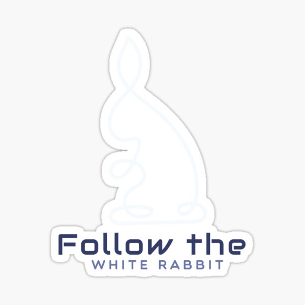 "White Rabbit" Sticker by lawoodard1 | Redbubble