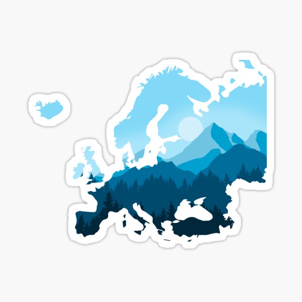 "europe map and landscape" Sticker by landscapeworlds | Redbubble