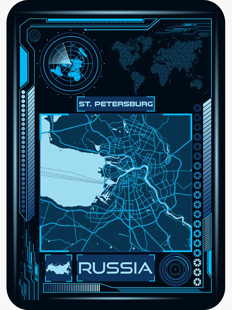 "ST. PETERSBURG MAP RUSSIA" Sticker by hatimelhag | Redbubble
