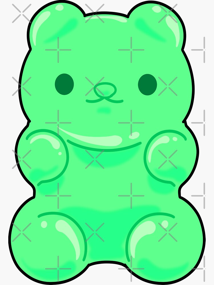 Pegatina «Osito de gominola (verde)» de MissyMooMedia | Redbubble