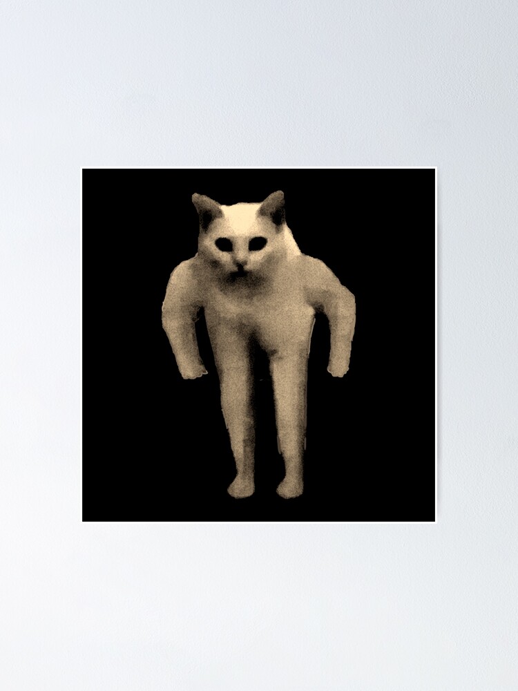 "Muscular Cat Meme (Dark)" Poster for Sale by mattemanarts | Redbubble