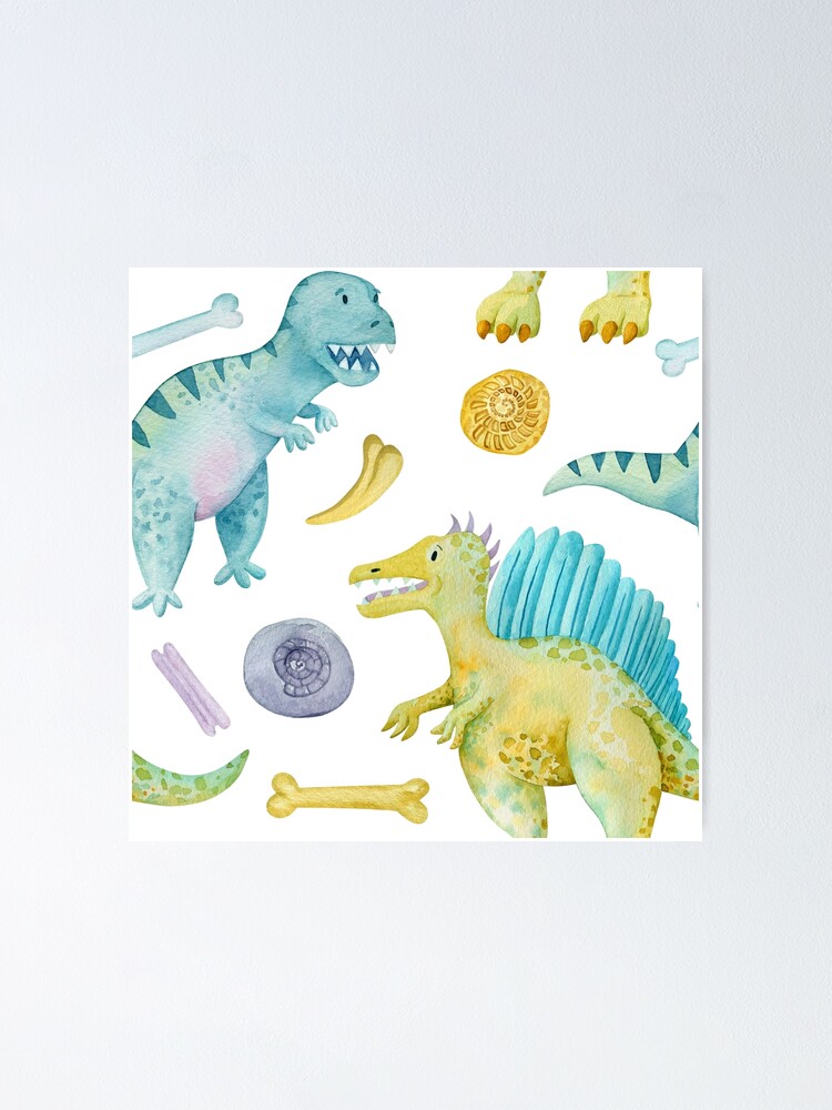 "Cute dinosaurs, fossils and bones" Poster for Sale by RavenPhotoUK ...