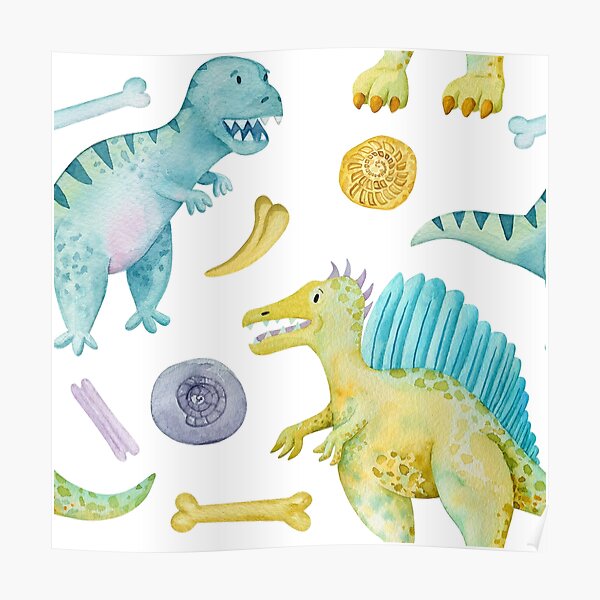 "Cute dinosaurs, fossils and bones" Poster for Sale by RavenPhotoUK ...