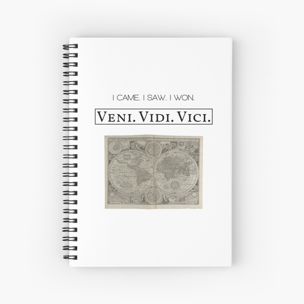 "Old World Map With Veni. Vidi. Vici. I came. I saw. I won. Old Latin ...
