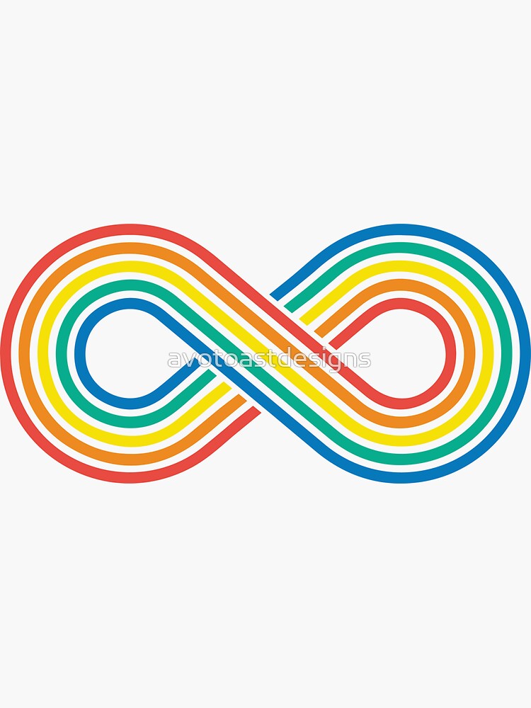 "Infinity Rainbow" Sticker for Sale by avotoastdesigns | Redbubble