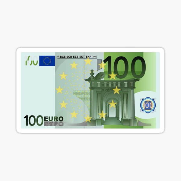"100 Euro" Sticker for Sale by BuksDesigns | Redbubble