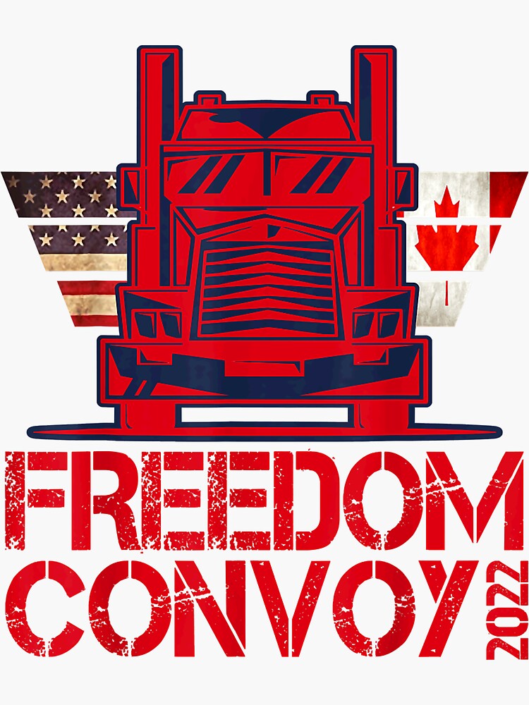 "Freedom Convoy 2022, Support Our Truckers Convoy" Sticker for Sale by ...