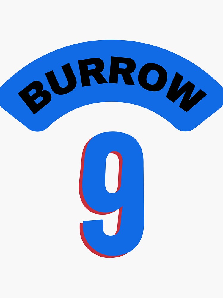 "Joe Burrow 9 -- Jersey " Sticker for Sale by AbdullahMuneer | Redbubble