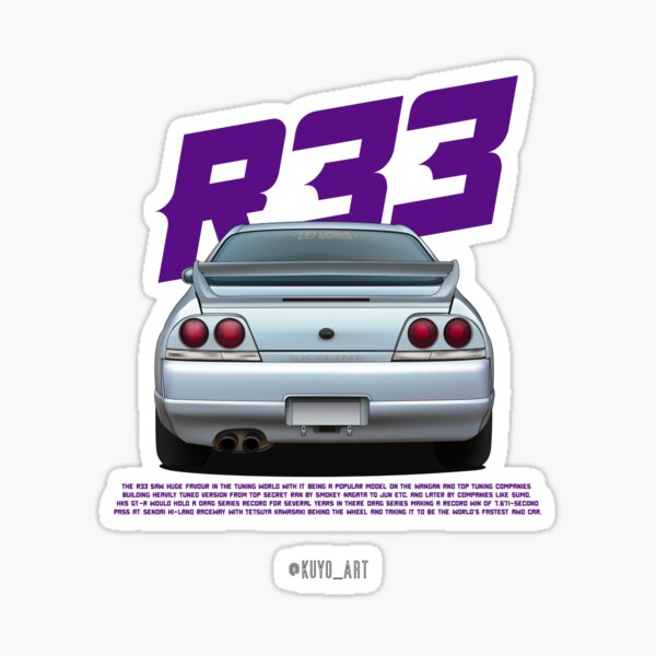 "GT-R R33" Sticker by kuyoart | Redbubble