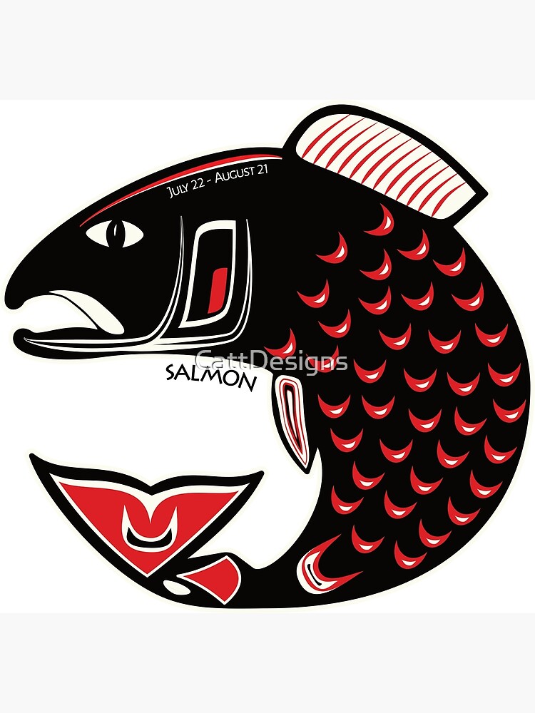 "SALMON - Native American Totem, Zodiac Spirit Animal Sign " Poster by ...
