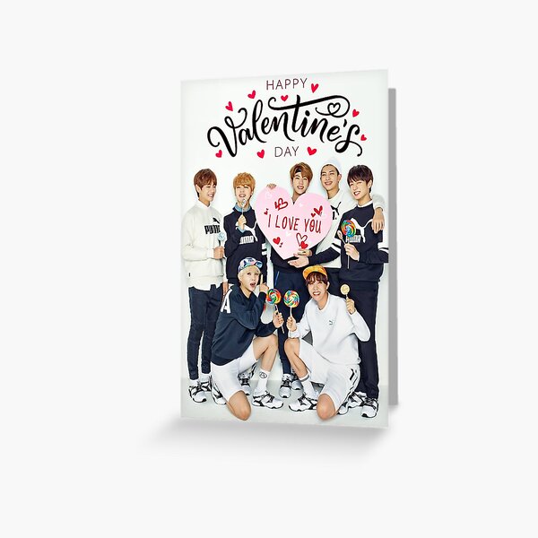 "'Happy Valentine's Day' BTS Greeting Card" Greeting Card by Niyuha ...