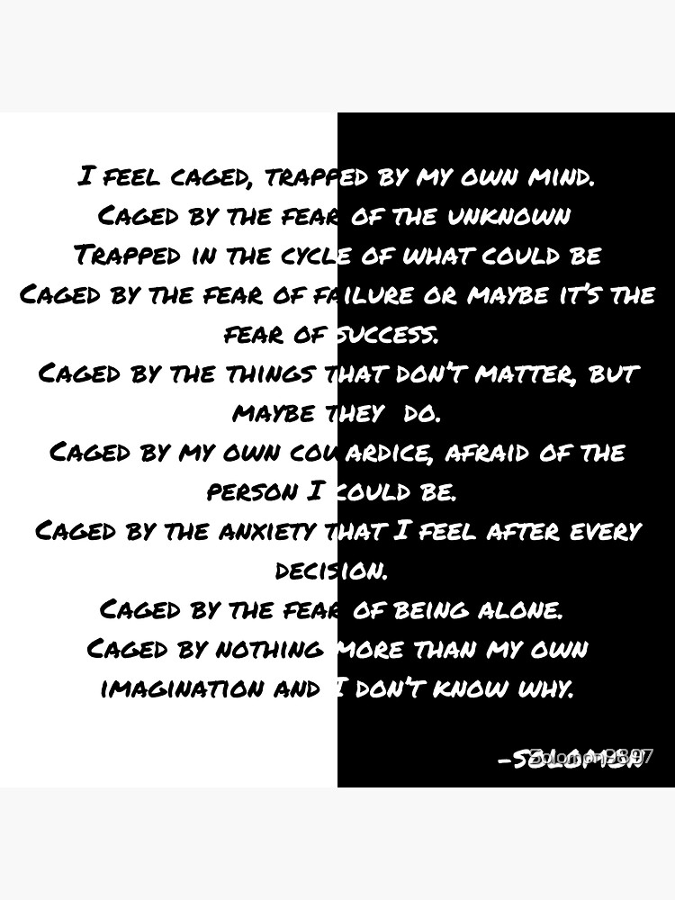 "Caged by my own thoughts " Sticker by Solomon9897 | Redbubble