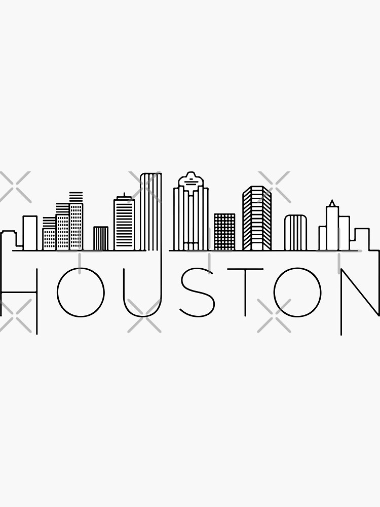 "Houston Skyline" Sticker by IVTtech | Redbubble