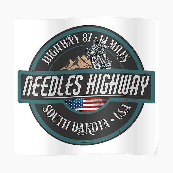 "Needles Highway US87 USA Black Hills South Dakota Sticker T-Shirt ...