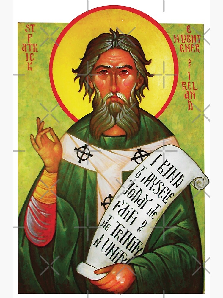 "Saint Patrick medieval with prayer Christian lime green Ireland ...