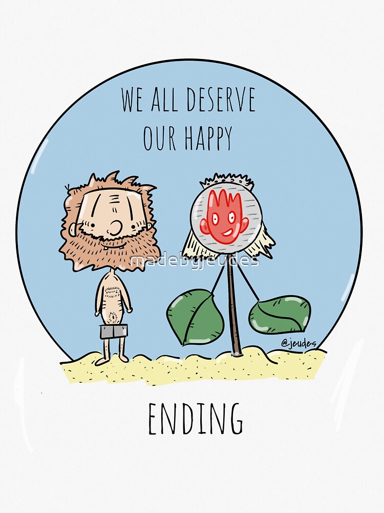 "We all deserve a happy ending" Sticker by madebyjeudes | Redbubble