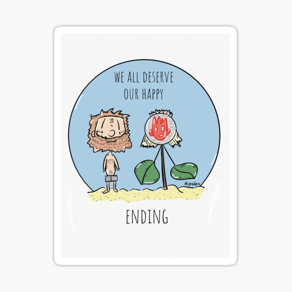 "We all deserve a happy ending" Sticker by madebyjeudes | Redbubble