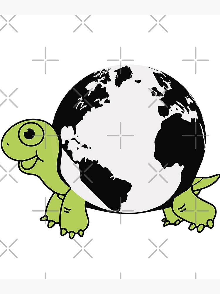 "Turtle Carrying World Funny" Poster for Sale by TshirtsTrendsz | Redbubble