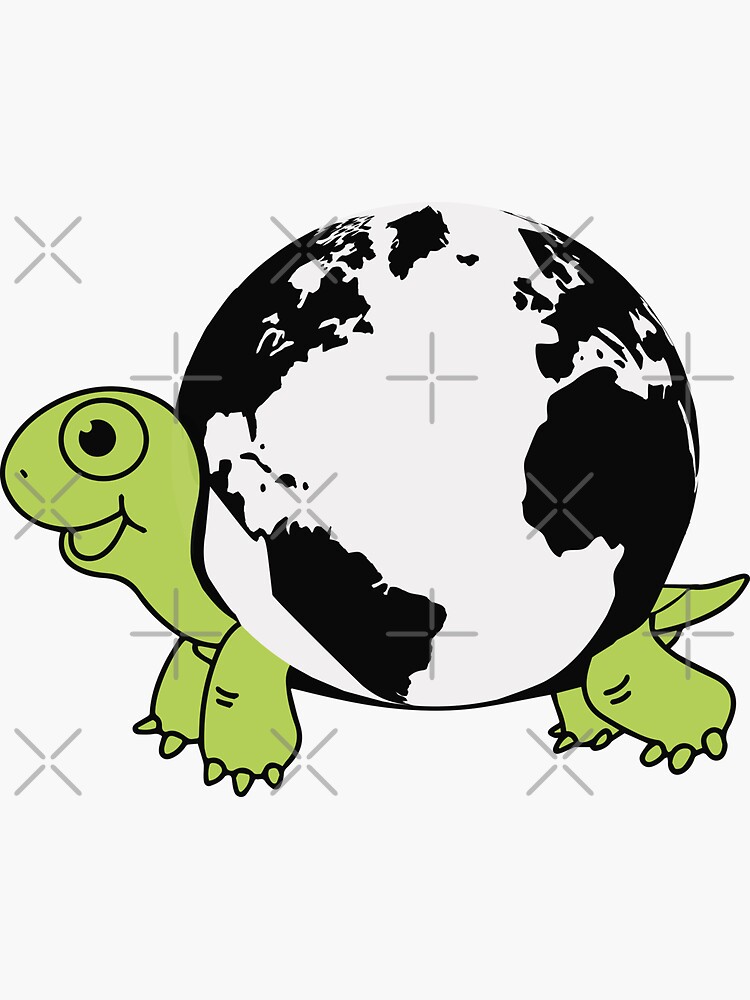"Turtle Carrying World Funny" Sticker for Sale by TshirtsTrendsz ...