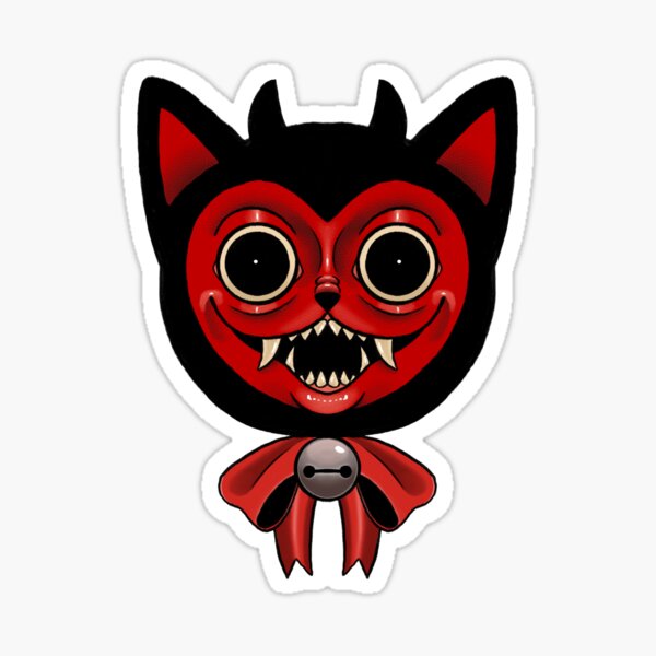 "Devilish Kitty" Sticker by croweguts | Redbubble