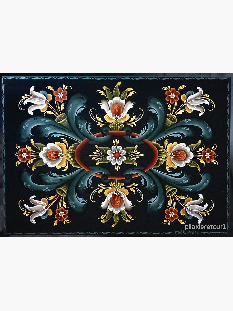 "Rosemaling dark blue STYGIAN #01" Sticker for Sale by pilaxleretour1 ...