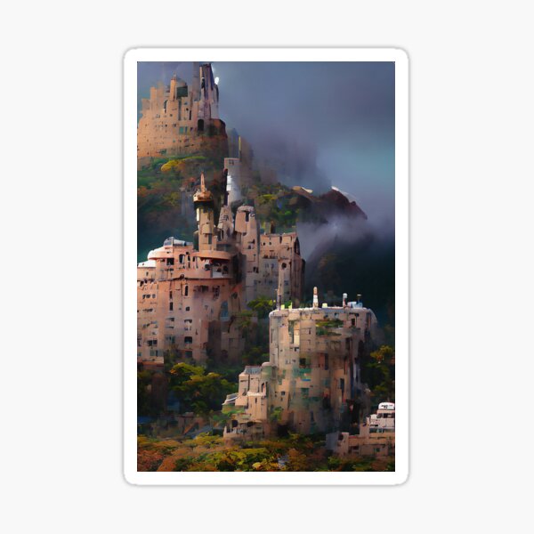 "Ancient Castles" Sticker by HippoSynthwave | Redbubble