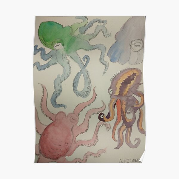 "Octopi Study 2022" Poster for Sale by Jynxs-Workshop | Redbubble