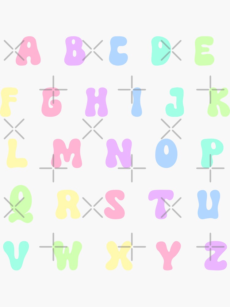 "ABC Alphabet Pastel" Sticker by MadeByBeata | Redbubble