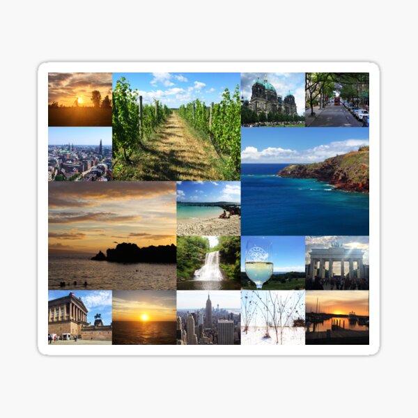 "Travel Collage" Sticker for Sale by tnpawloski | Redbubble