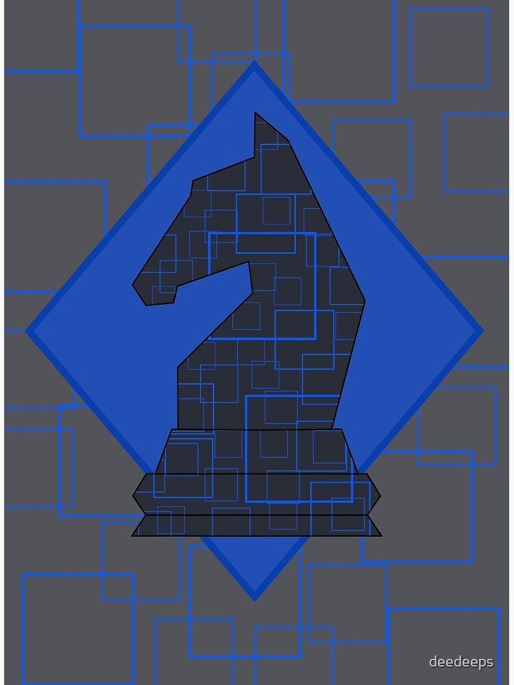 "Grey and blue chess knight" Poster by deedeeps | Redbubble