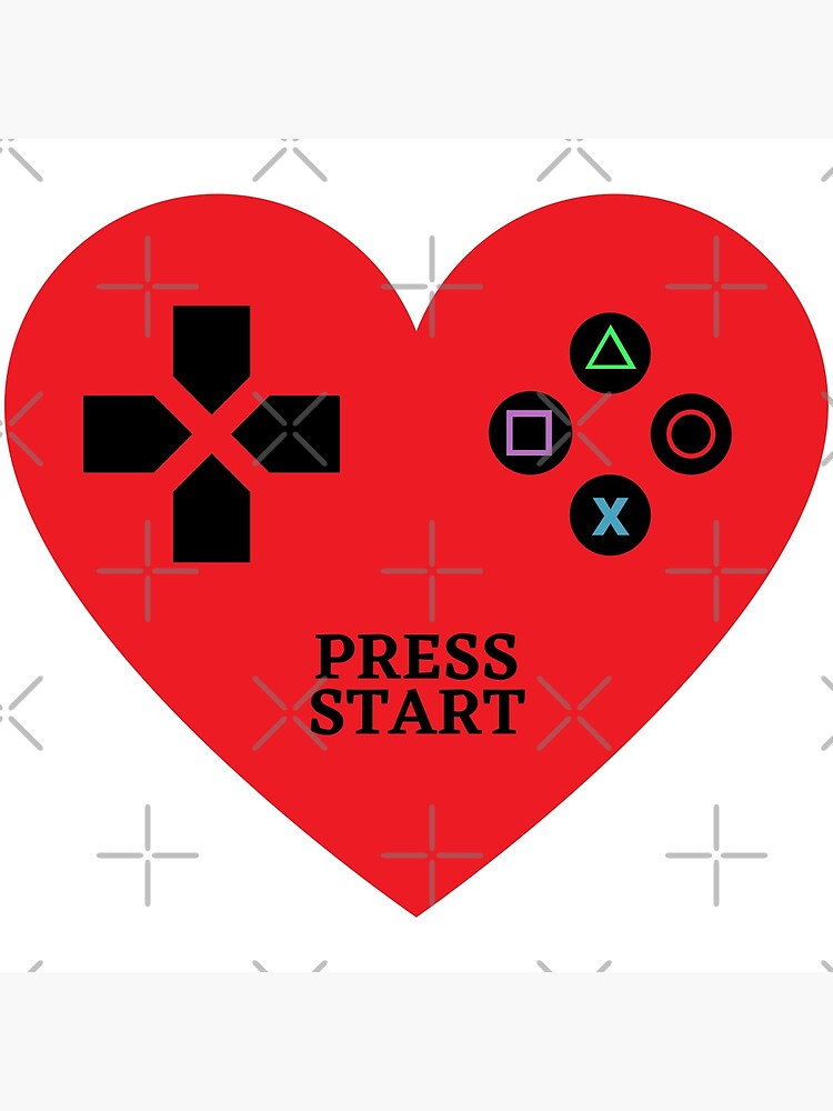 "Red Press Start Heart " Poster for Sale by DianaDraws2 | Redbubble