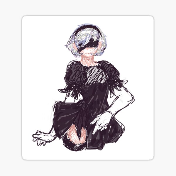 "2b" Sticker by sleepydama | Redbubble