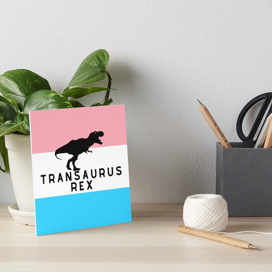 "TRANSaurus Rex Trans Pride Flag with Dinosaur" Art Board Print by ...