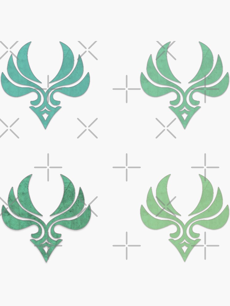 "Genshin Impact Anemo pattern fanart For genshin players" Sticker by ...